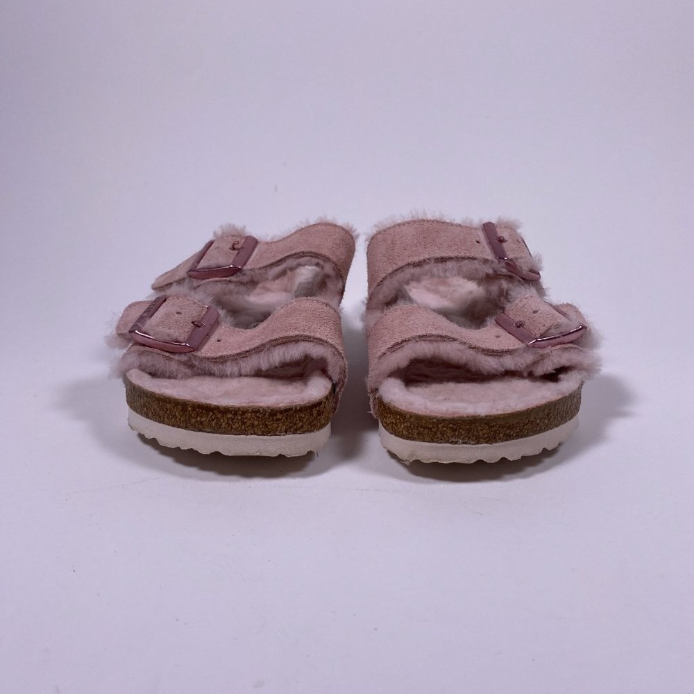 Birkenstock Pink Suede 'Arizona Shearling' Sandals - Gem
